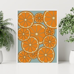 Printable Oranges Illustration, Minimal Fruits Drawing, Kitchen ...