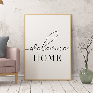 Welcome Home Printable Poster, Entryway Wall Print, Black and White ...