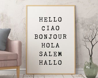 Hello in Different Languages Poster - Etsy