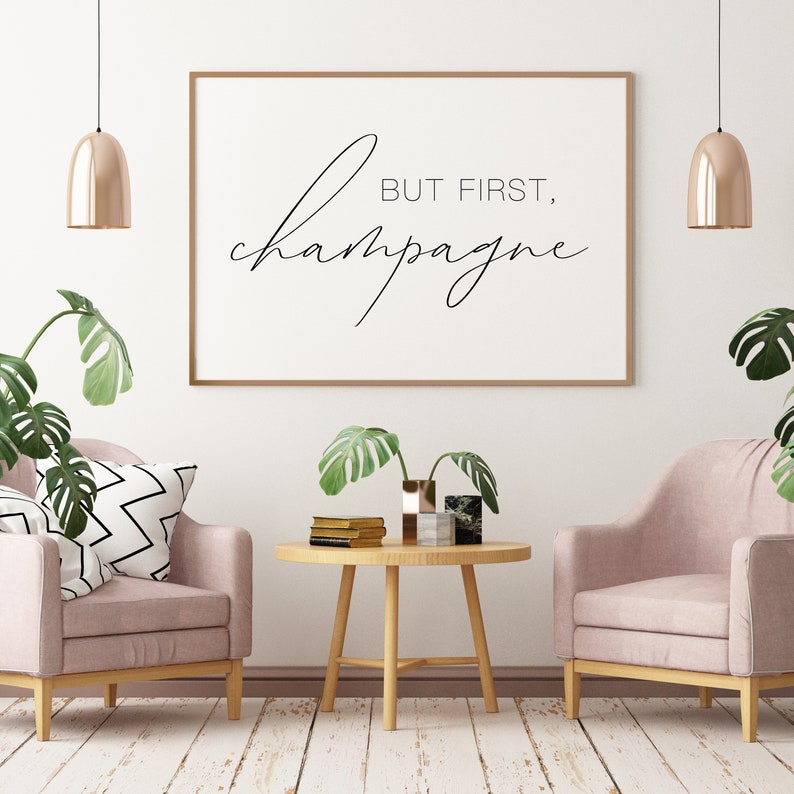 But First Champagne Printable Poster Kitchen & Dining Wall - Etsy