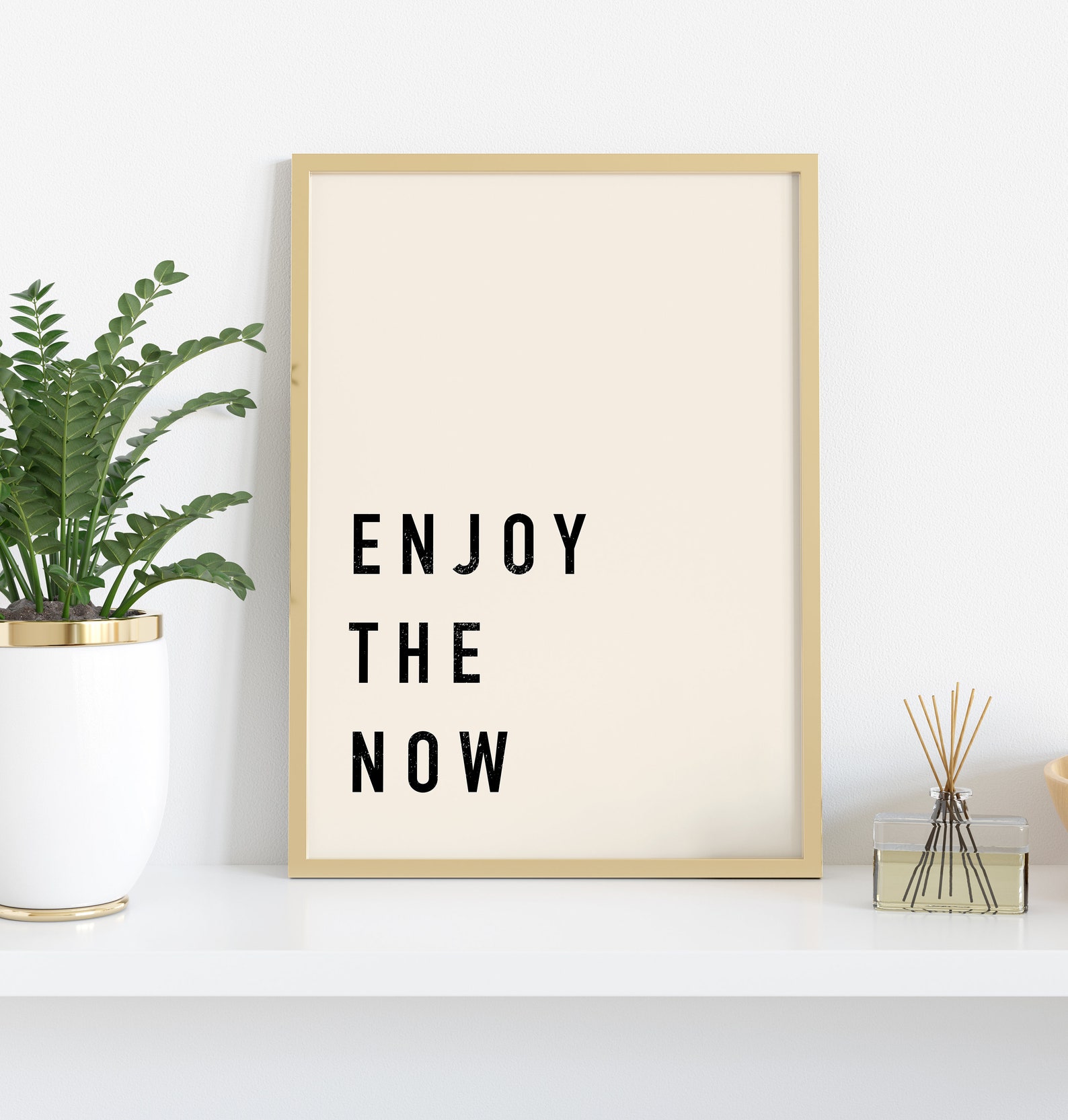 Enjoy the Now Printable Poster, Quote About Life, Living Room Wall Art ...