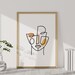 One Line Face Art Print Single Line Abstract Portrait Art - Etsy