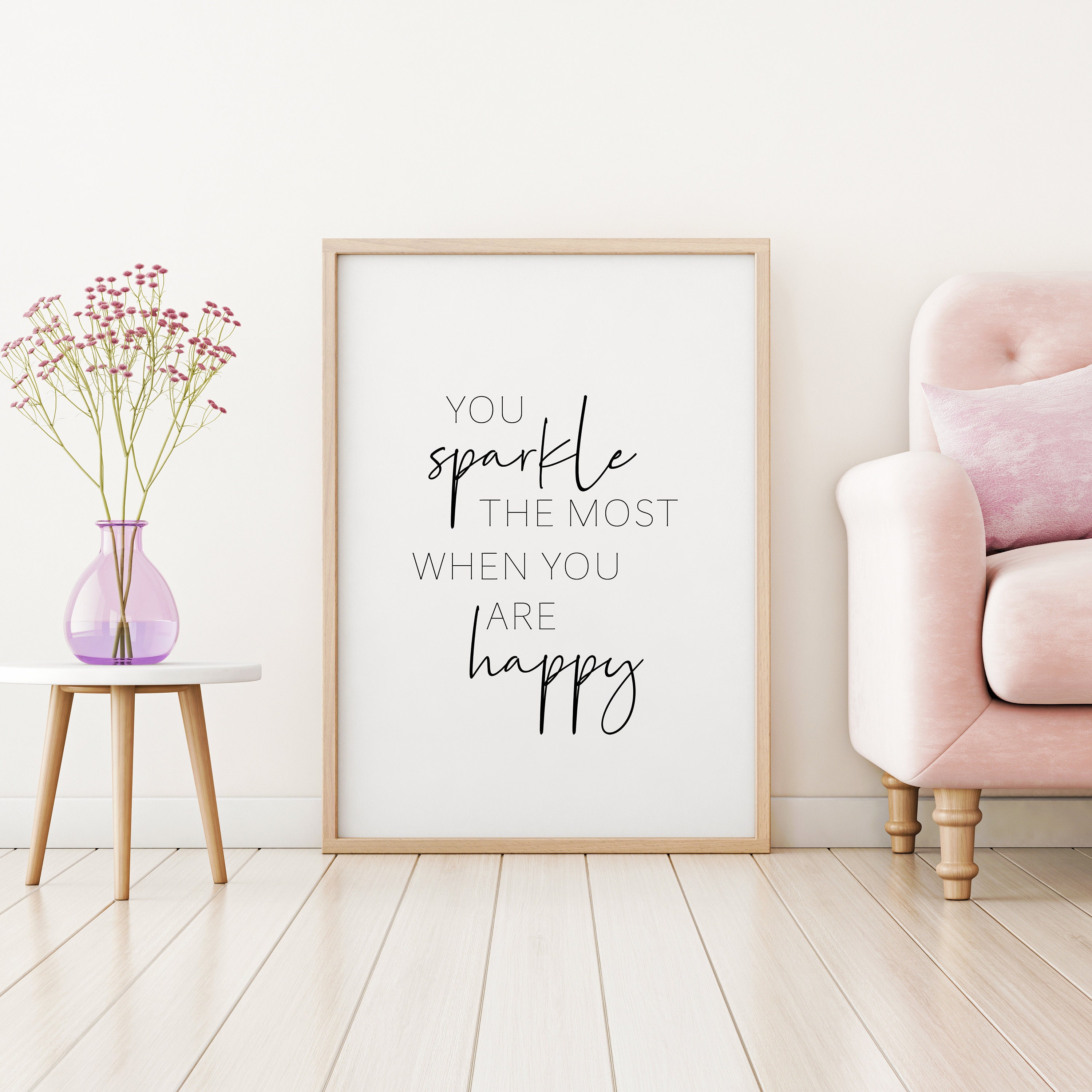 You Sparkle The Most When You Are Happy Printable Art Bedroom | Etsy