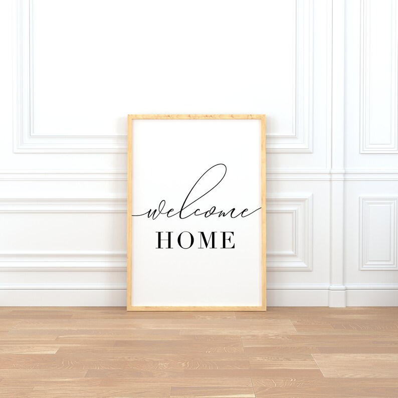 Welcome Home Printable Poster Entryway Wall Print Black and - Etsy