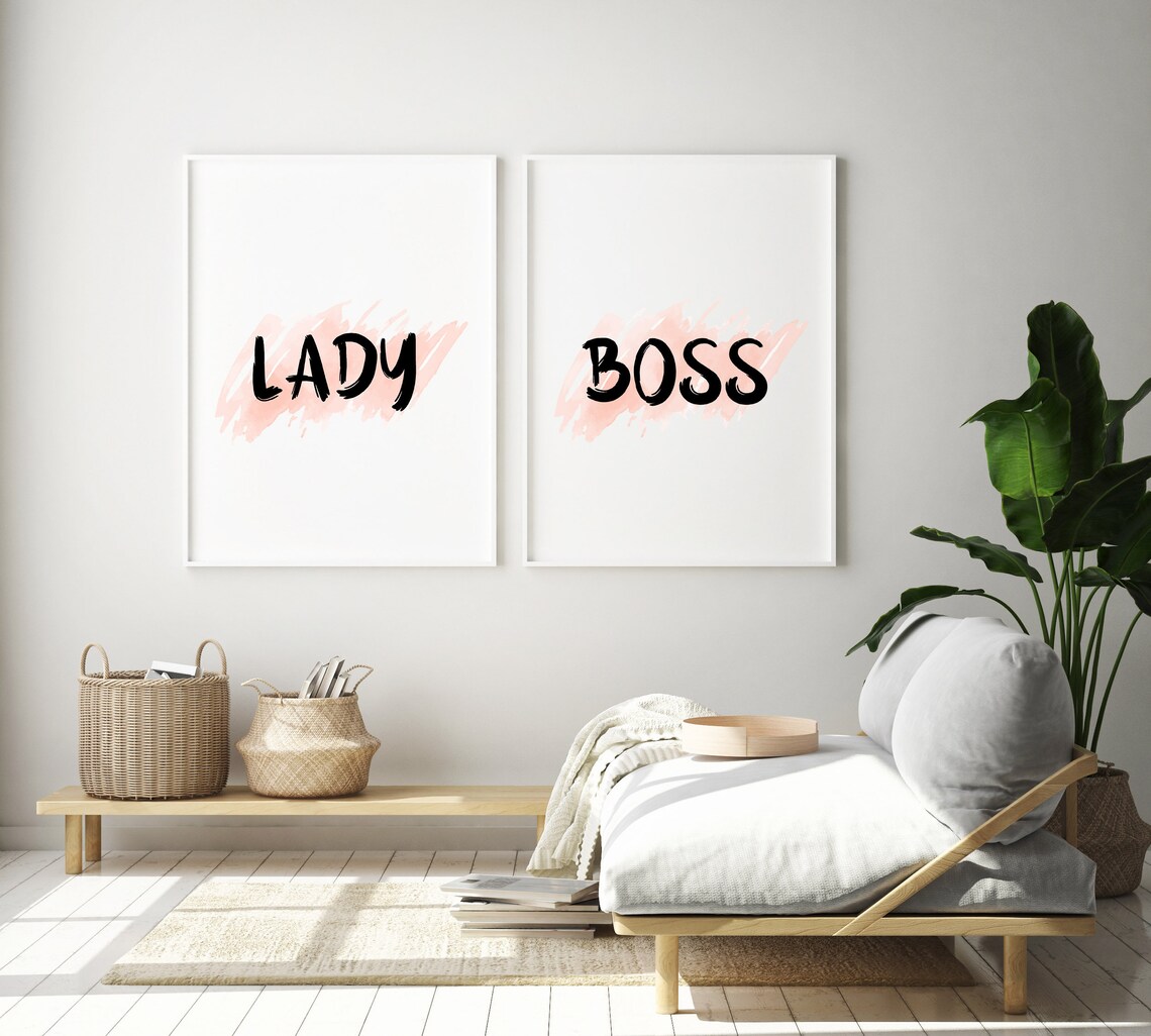 Lady Boss Printable Posters Set of 2 Prints Above Bed - Etsy