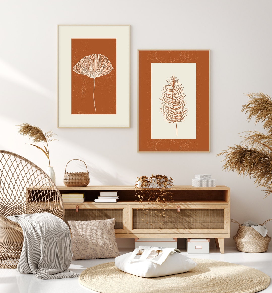 Set of 2 Botanical Prints, Farmhouse Wall Decor, Boho Wall Art ...