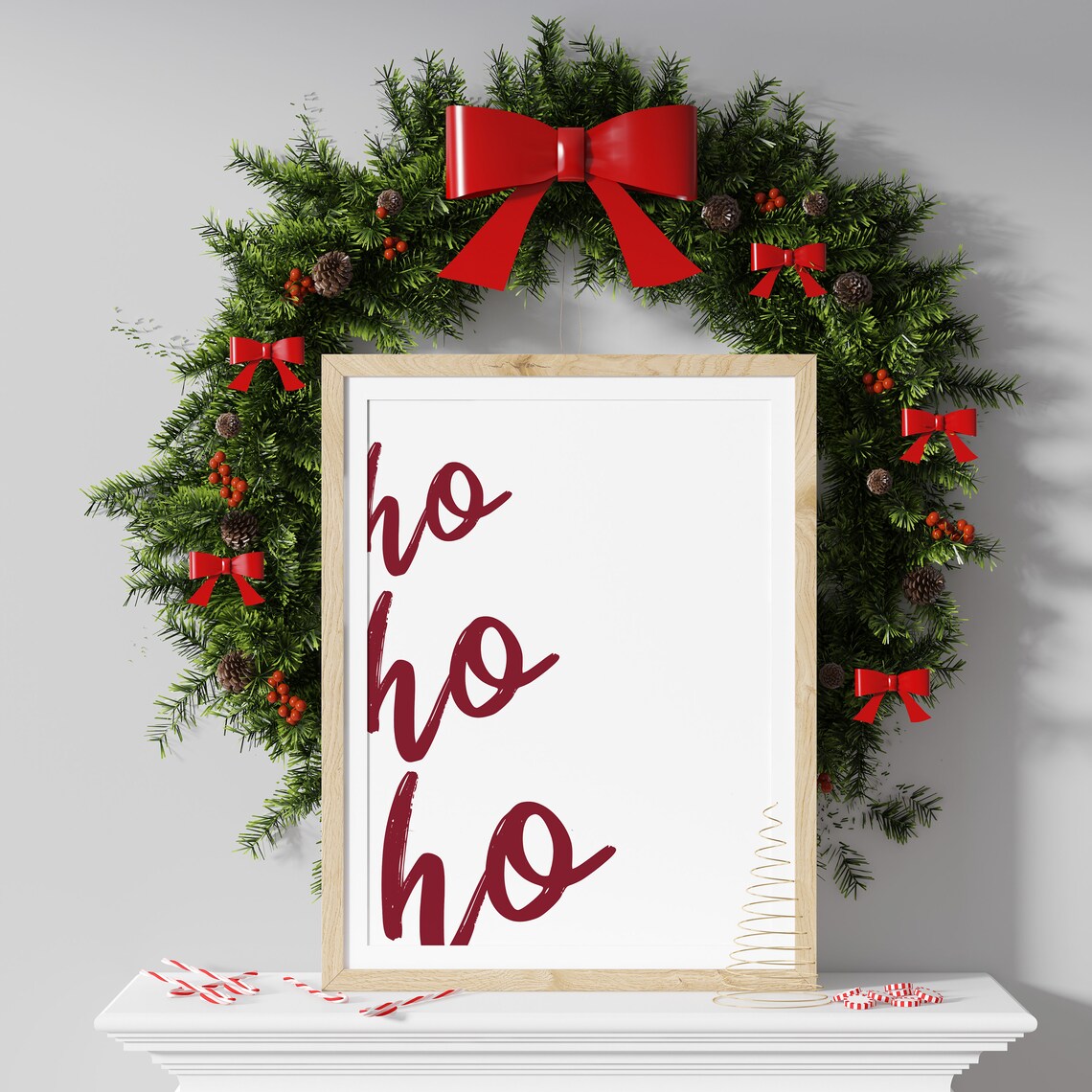 Ho Ho Ho Printable Sign Christmas Poster Holiday Decoration - Etsy