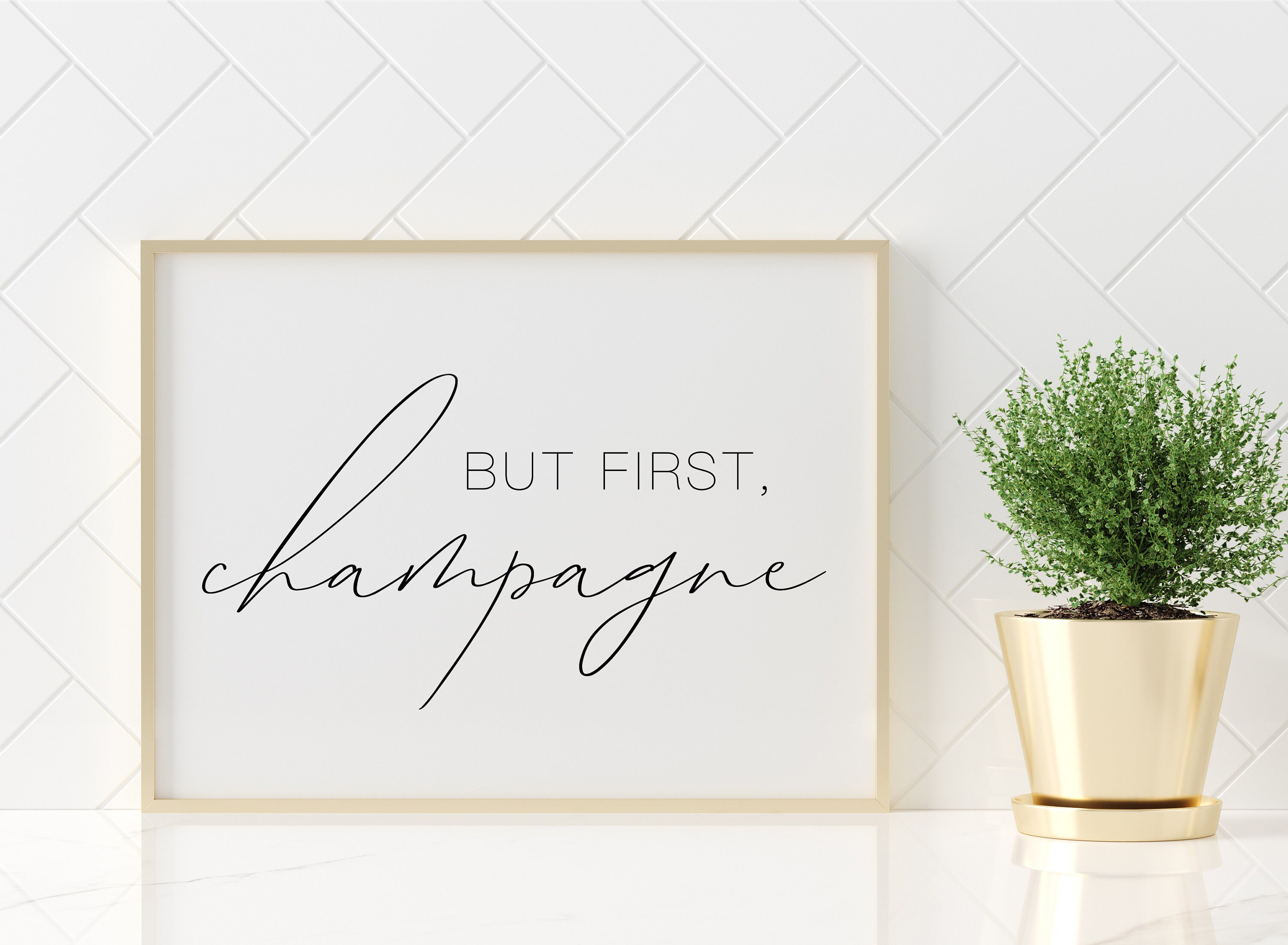 But First Champagne Printable Poster Kitchen & Dining Wall - Etsy