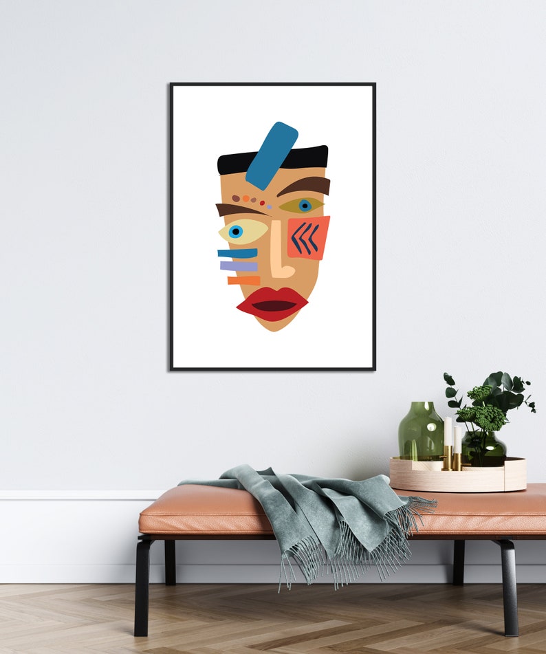 African Tribal Mask Printable Poster Abstract Portrait Print - Etsy