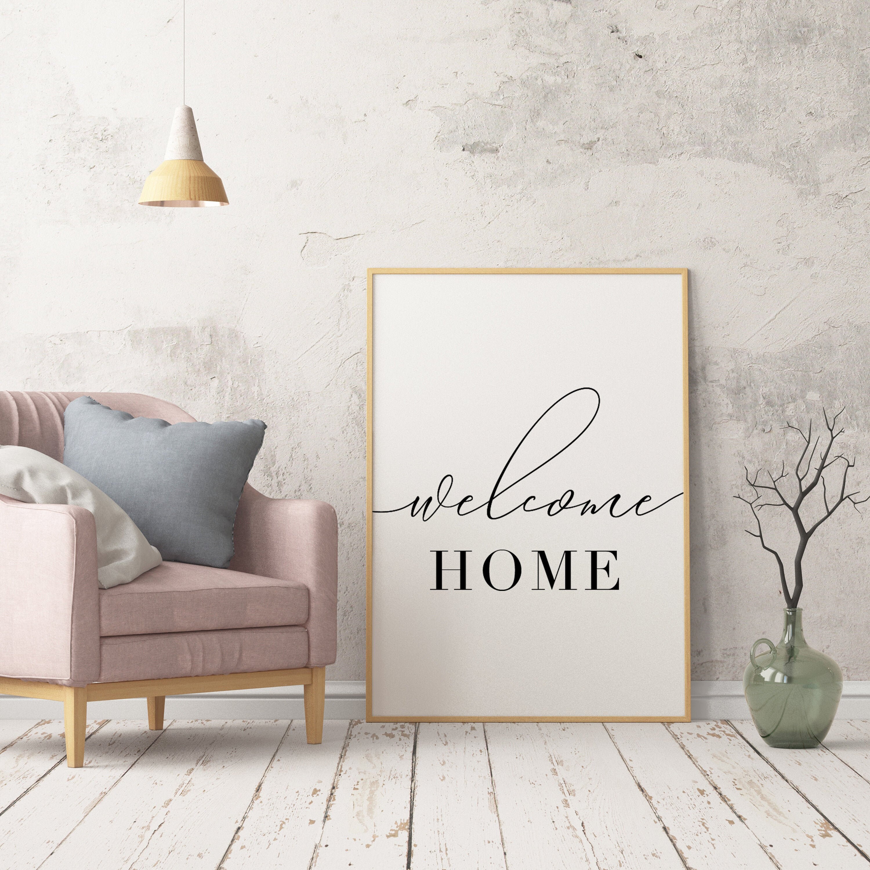Welcome Home Printable Poster Entryway Wall Print Black and - Etsy