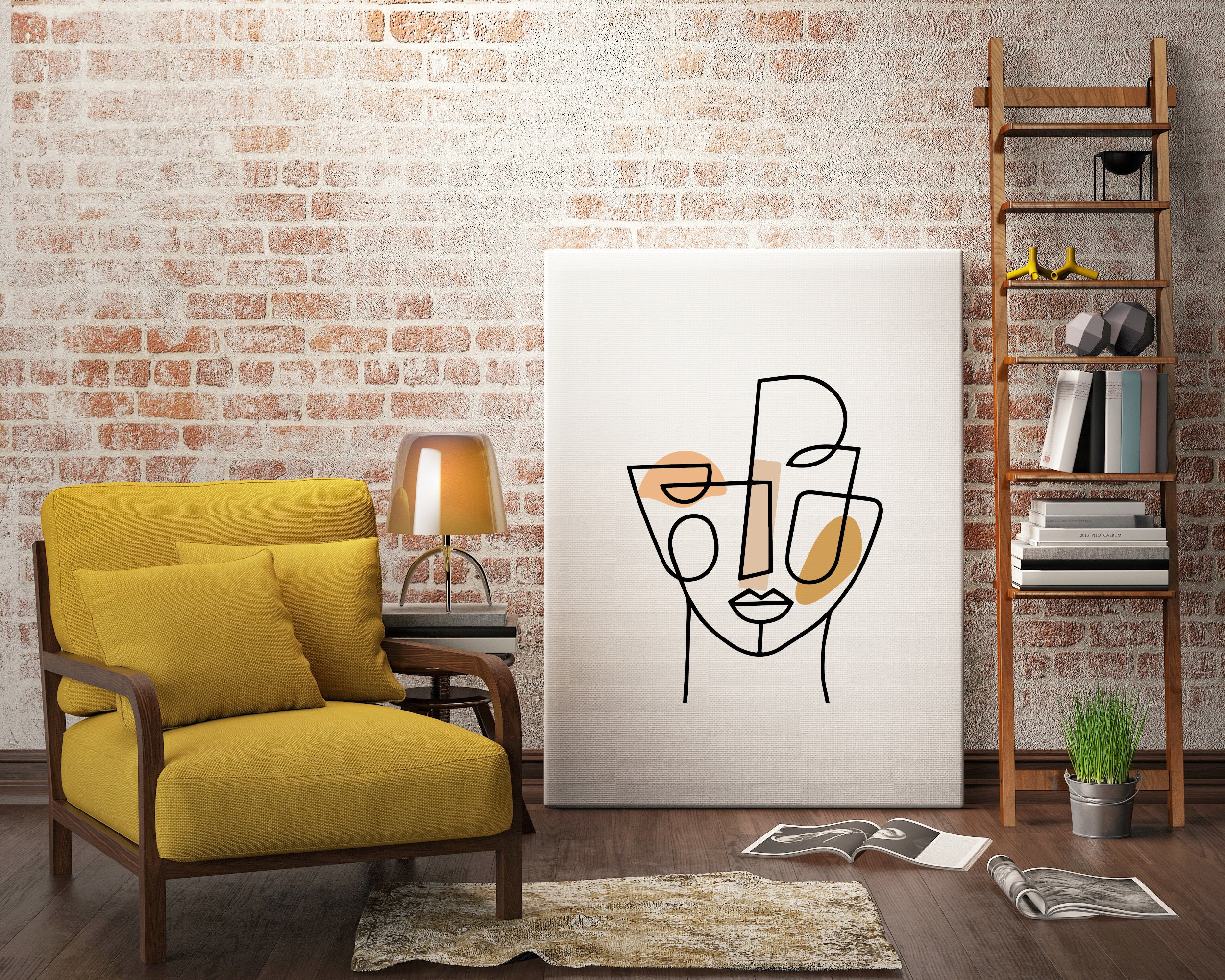 One Line Face Art Print Single Line Abstract Portrait Art - Etsy