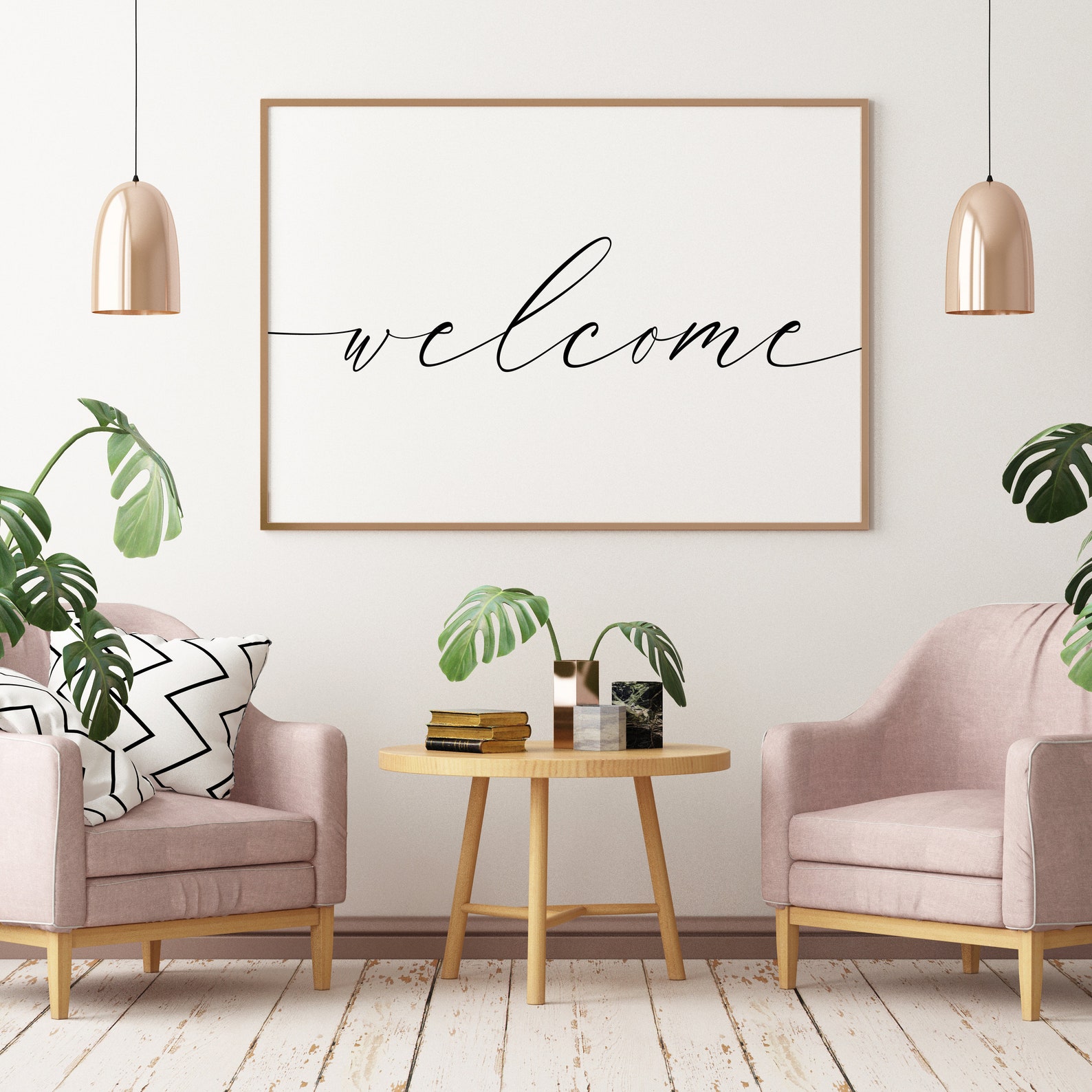 Welcome Printable Sign Entryway Wall Print Black and White - Etsy