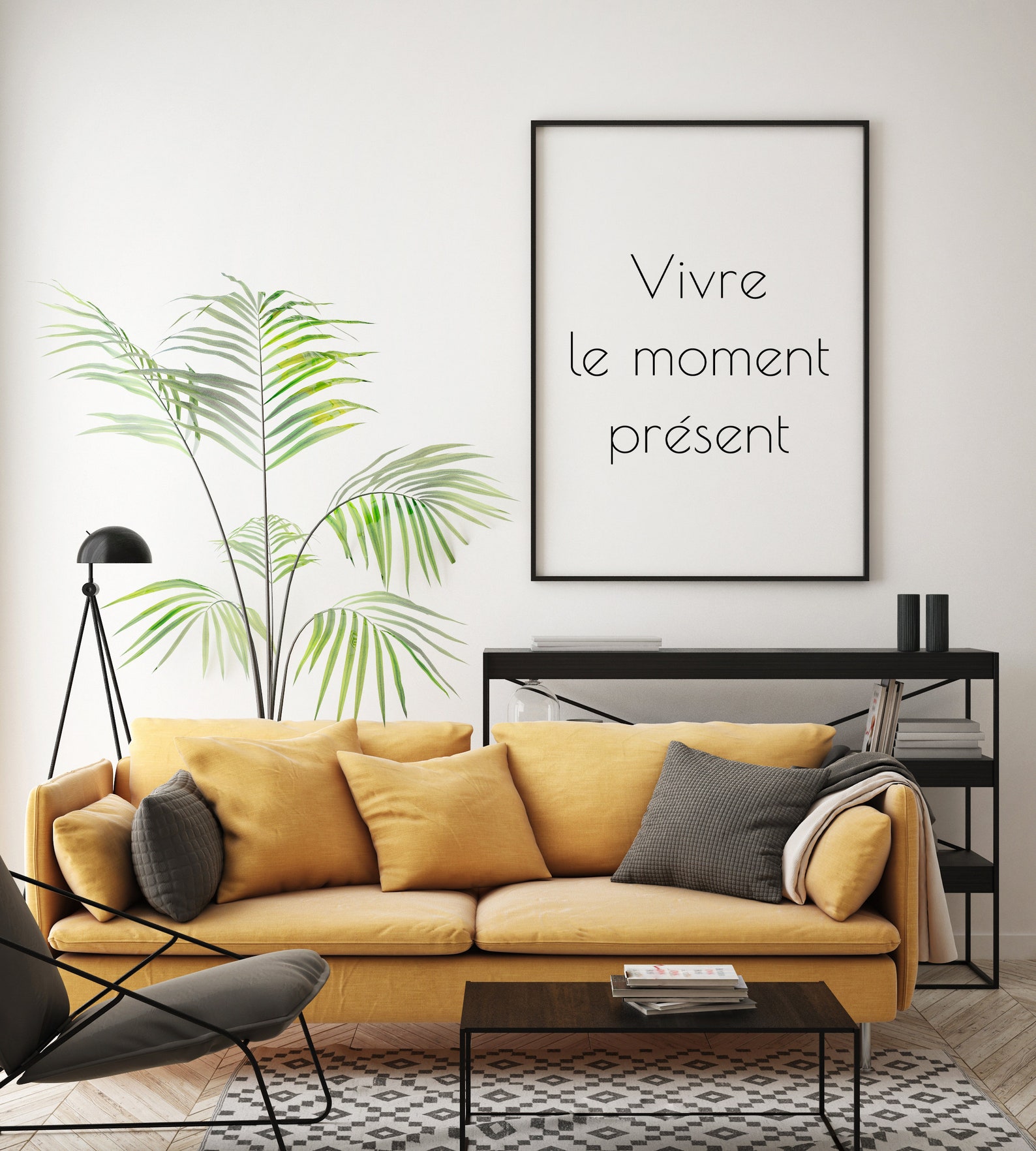 Vivre Le Moment Present Printable Quote Typographic Artwork Etsy