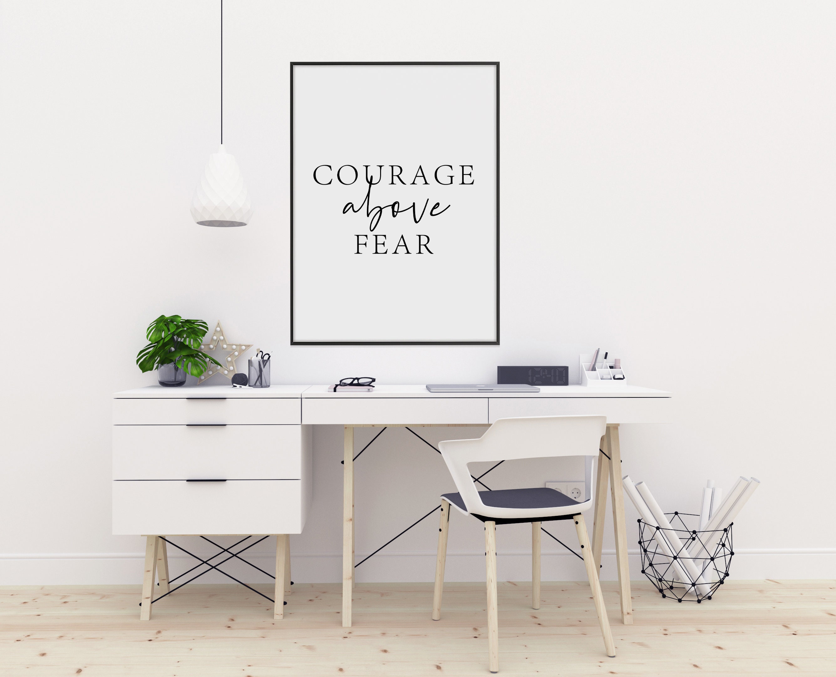 Courage Above Fear Printable Poster Motivational Quote Print - Etsy