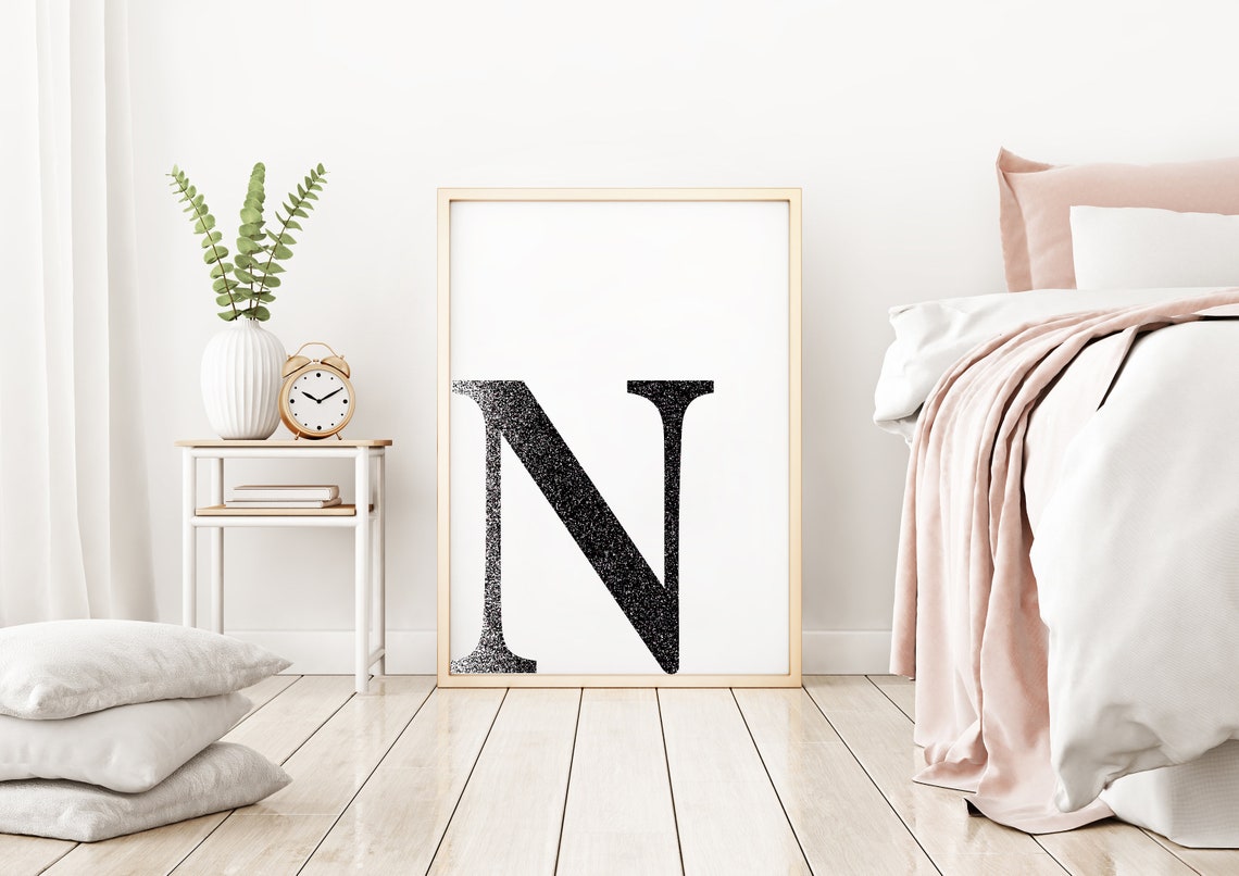 Letter N Printable Art Name Initial Poster Office Wall Sign - Etsy