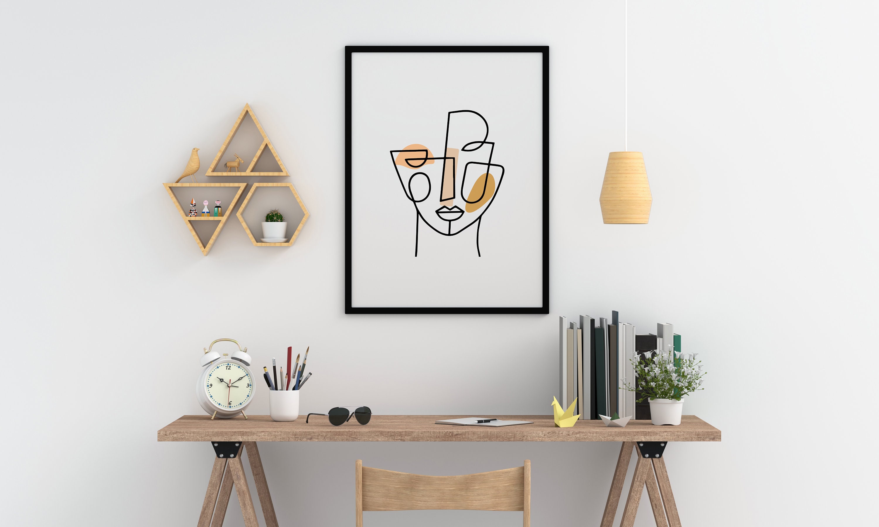 One Line Face Art Print Single Line Abstract Portrait Art - Etsy