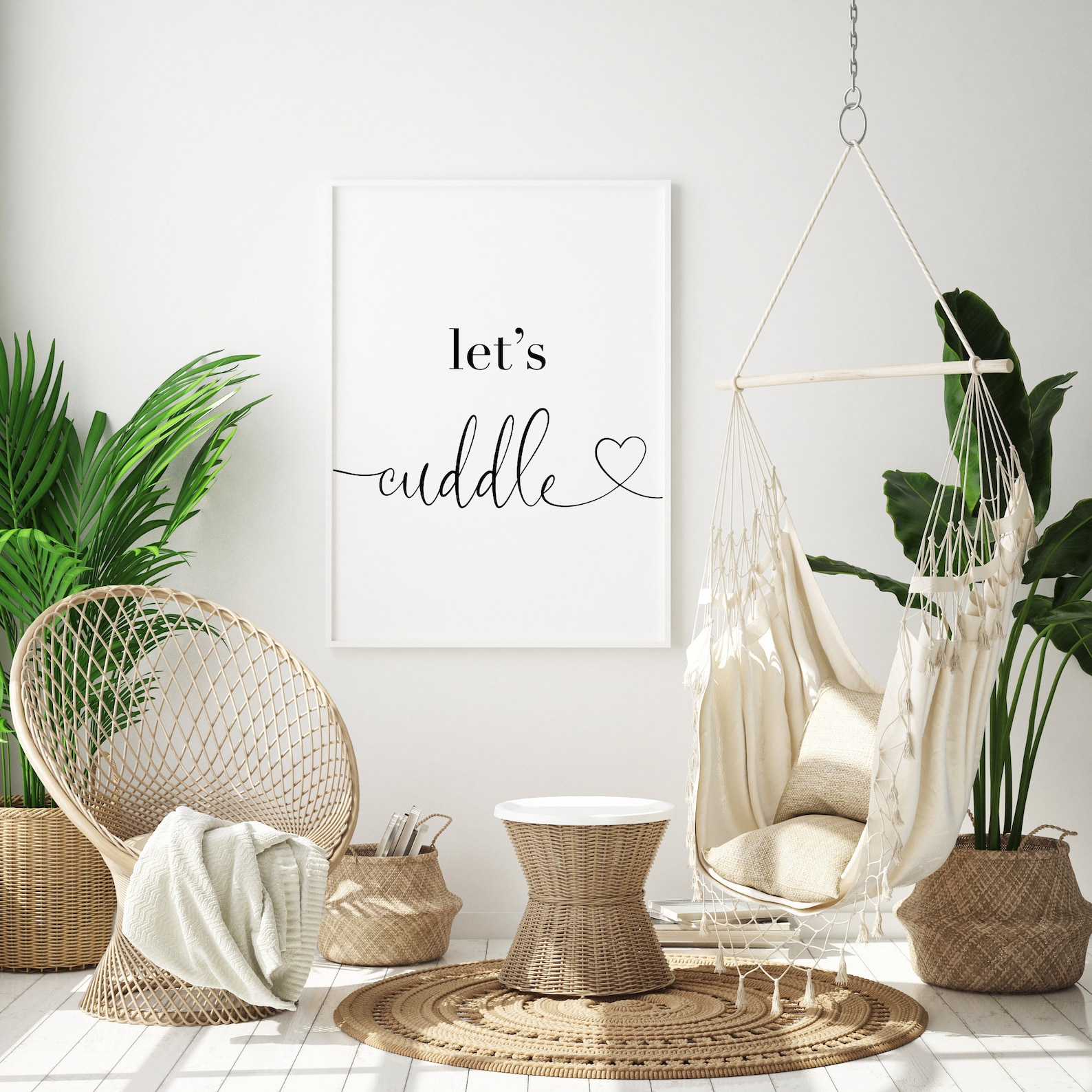 Let's Cuddle Printable Poster Typographic Print Art | Etsy