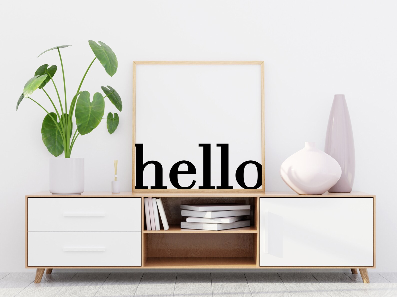 Printable Hello Wall Sign, Black and White Wall Art, Typographic Poster ...