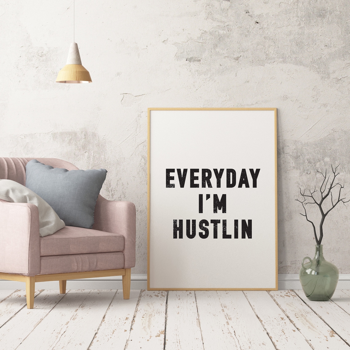 Everyday I'm Hustlin Printable Poster: Office Wall Art (digital ...