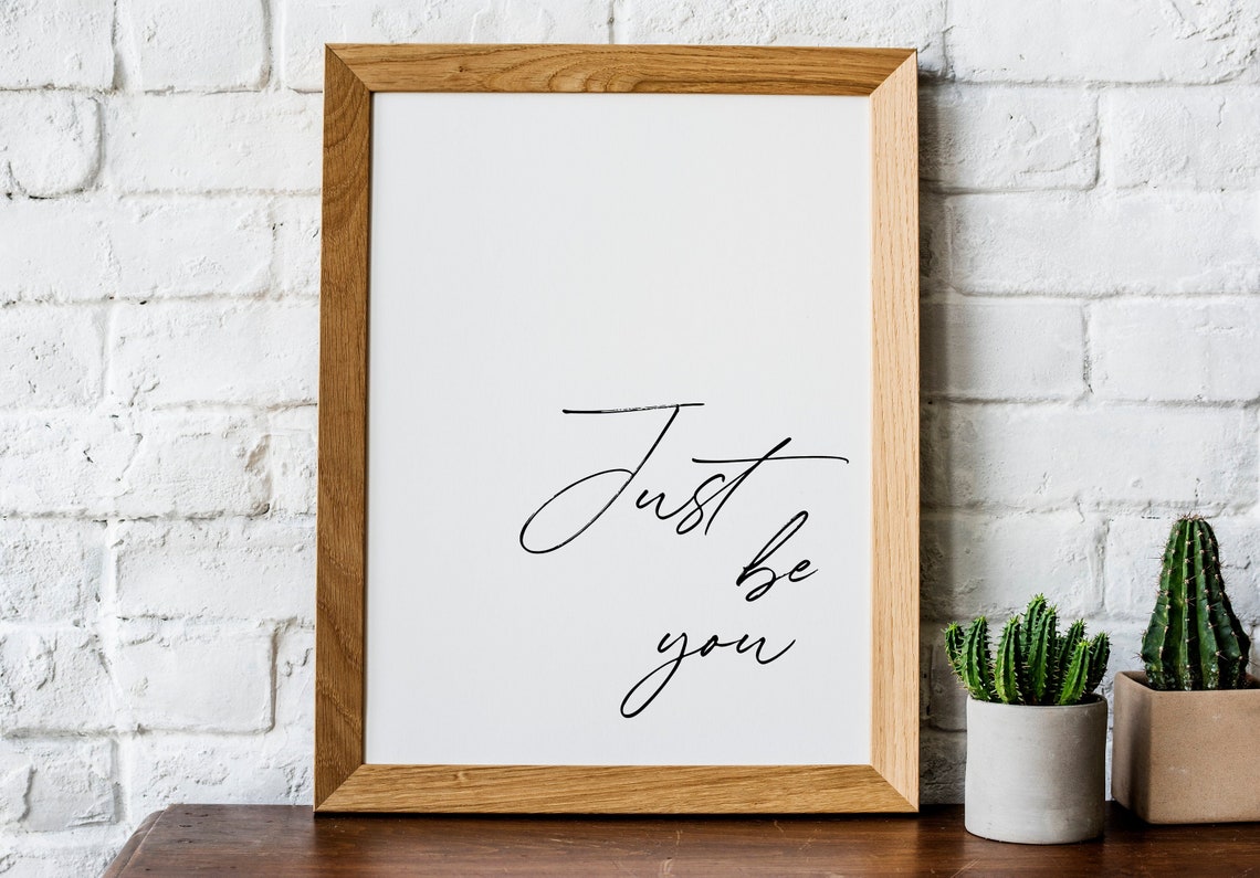 Just Be You Printable Poster Motivational Quote Black and - Etsy