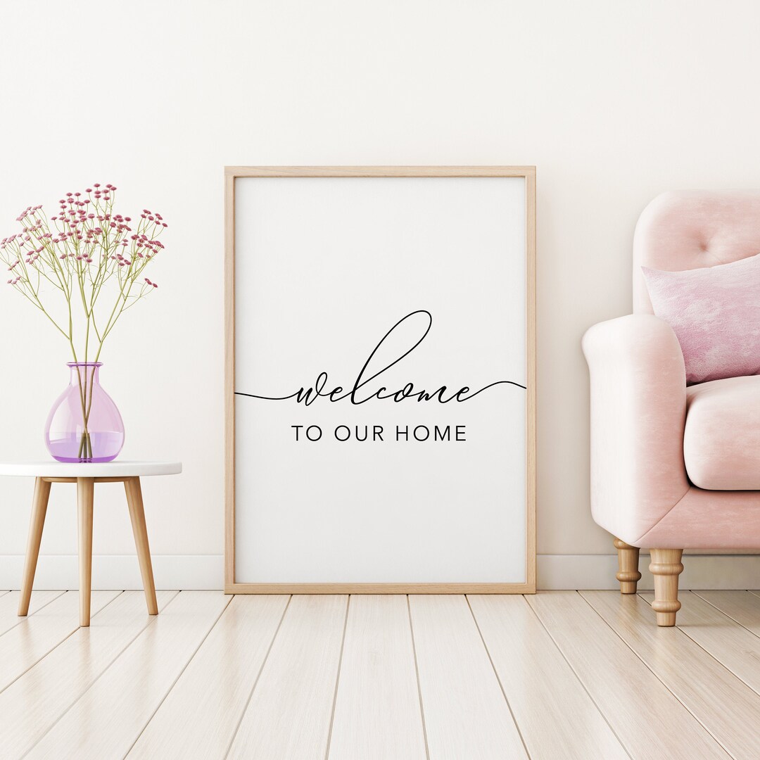 Welcome to Our Home Printable Poster, Entryway Wall Print, Black and ...