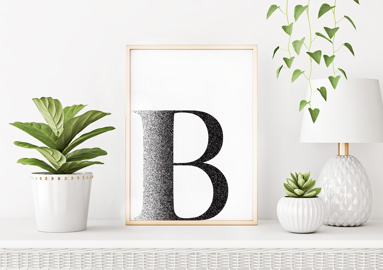 Letter B Printable Art Name Initial Poster Minimal Wall - Etsy