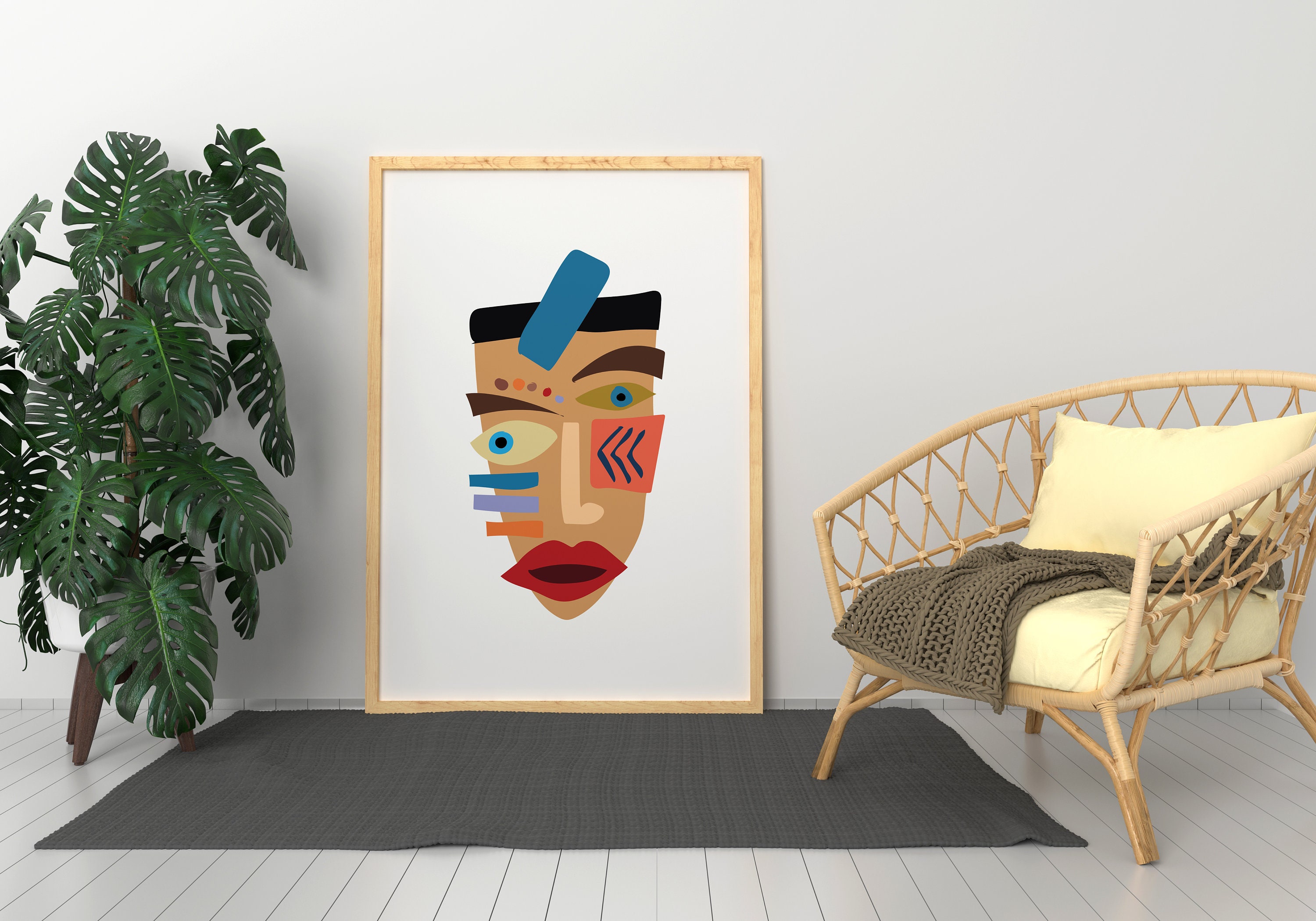 African Tribal Mask Printable Poster, Abstract Portrait Print ...