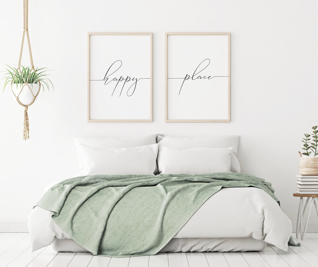 Happy Place Printable Poster, Home Art Wall Decor, Living Room and ...