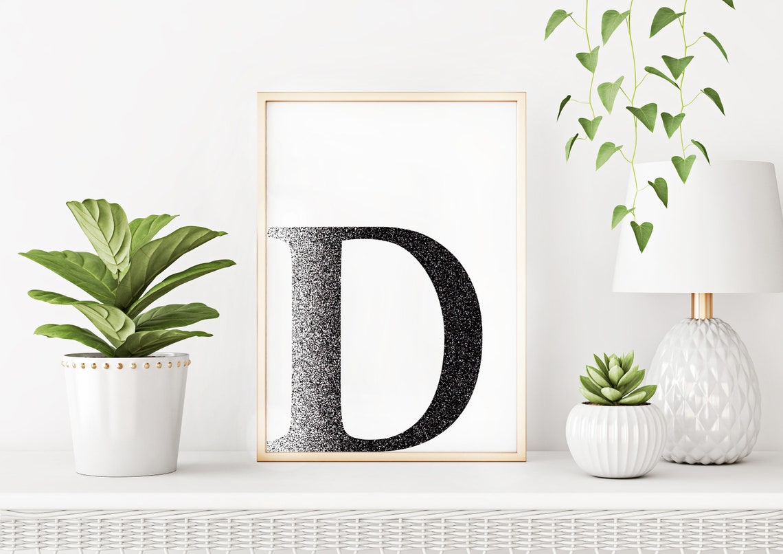Letter D Printable Art Office Wall Sign Name Initial Poster | Etsy