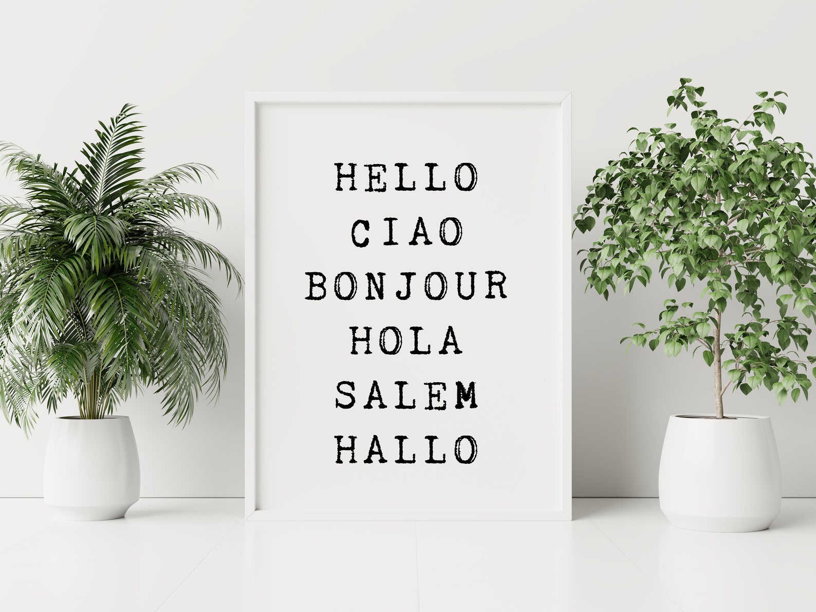 Hello in Different Languages Print Typographic Art Entryway - Etsy