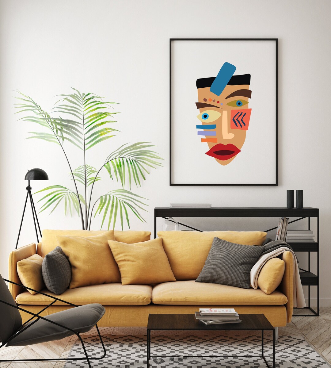 African Tribal Mask Printable Poster, Abstract Portrait Print ...