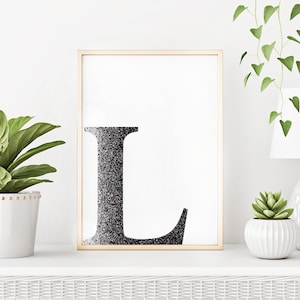 Letter L Printable Art, Name Initial Poster, Office Wall Sign, Minimal ...