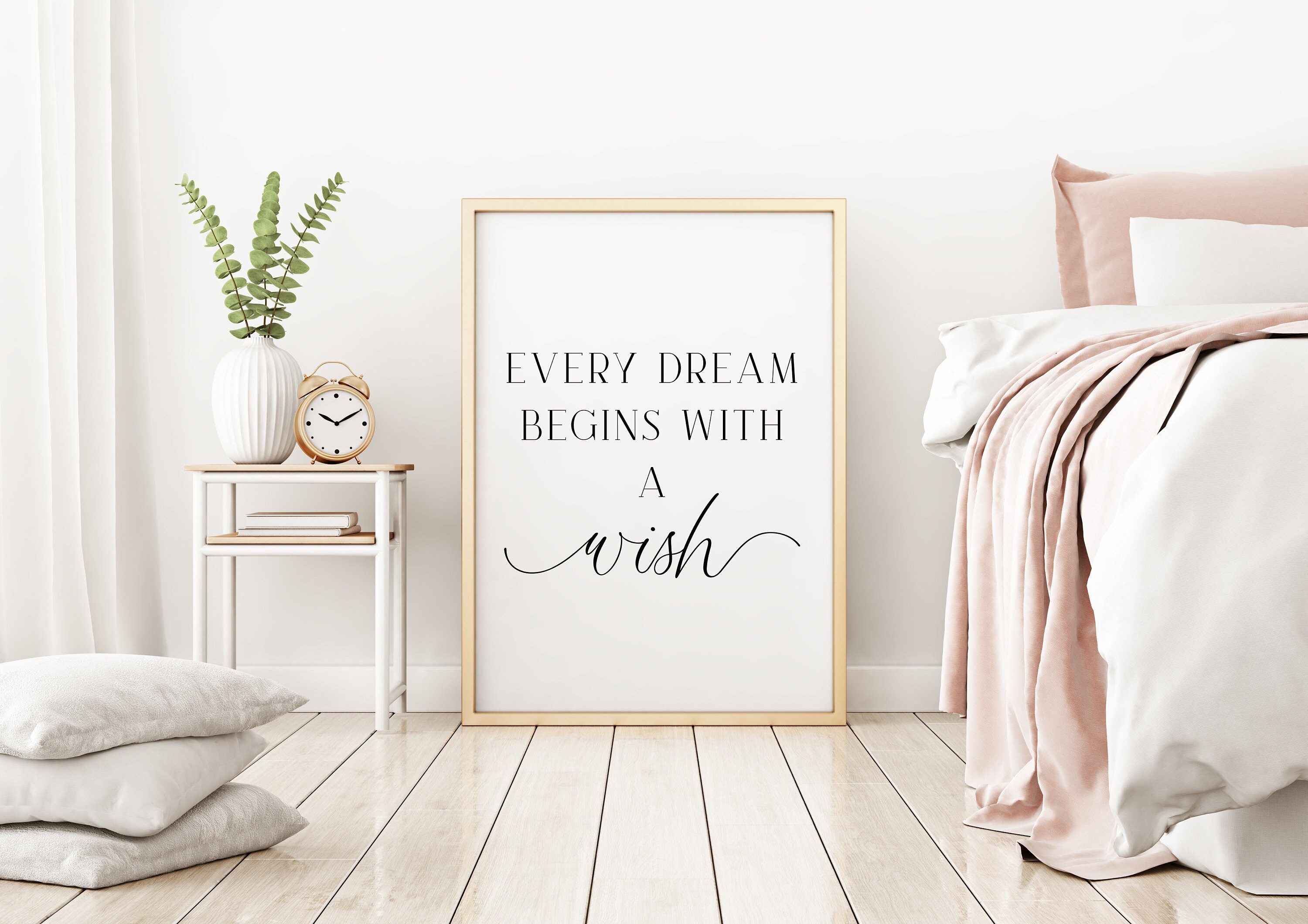 Every Dream Begins With A Wish Printable Sign Inspirational | Etsy