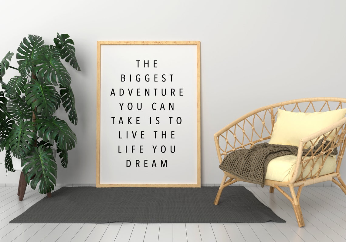 Motivational Quote Poster Typographic Art Black and White - Etsy