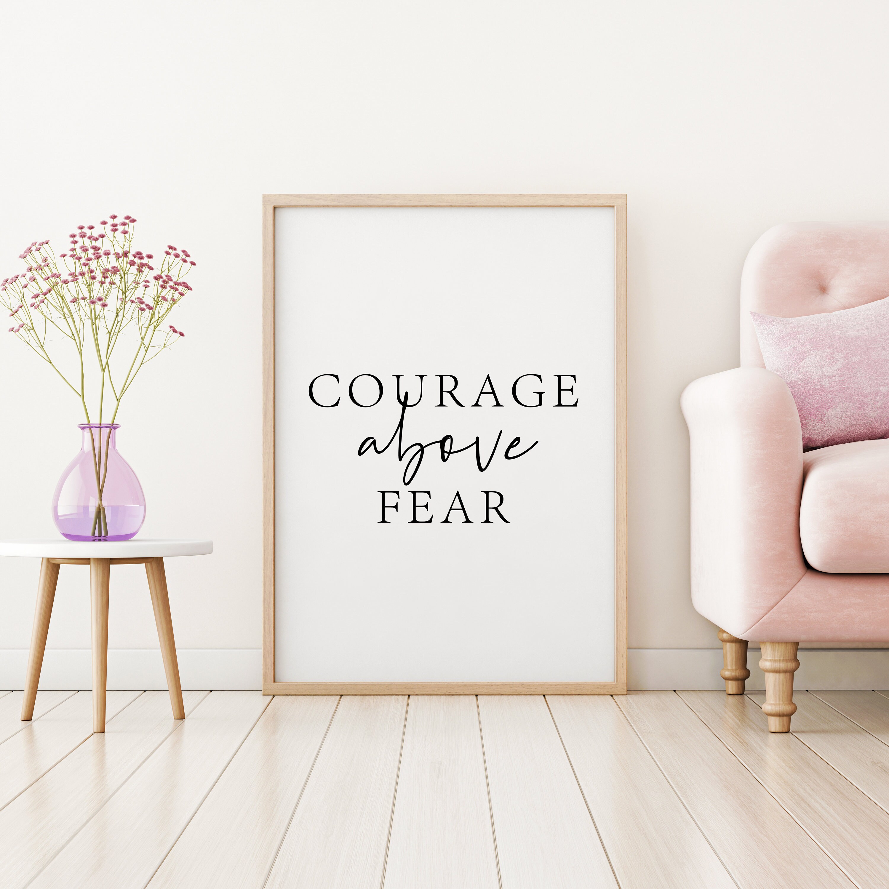 Courage Above Fear Printable Poster Motivational Quote Print - Etsy
