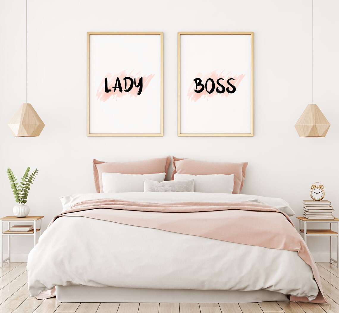 Lady Boss Printable Posters Set of 2 Prints Above Bed - Etsy