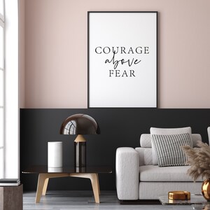Courage Above Fear Printable Poster, Motivational Quote Print ...