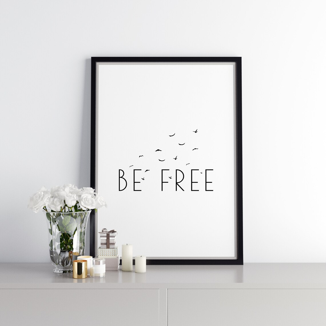 Be Free Poster Inspirational Quote Wall Art Poster With - Etsy