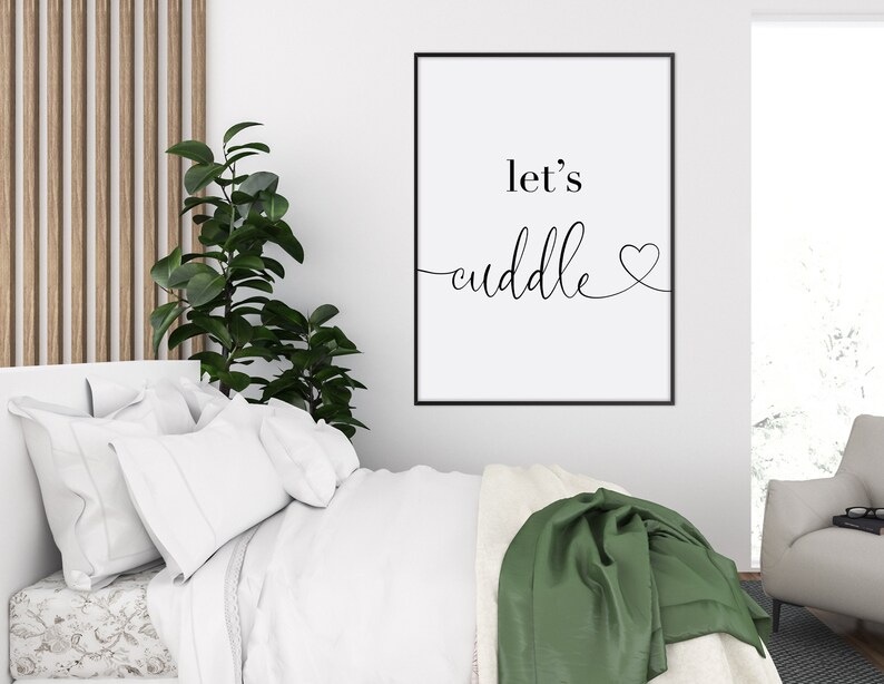 Let's Cuddle Printable Poster, Typographic Print Art, Scandinavian Wall ...
