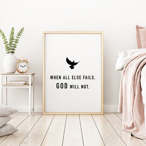 Motivational Quote Wall Art, Religious Quote, Quote From the Bible ...