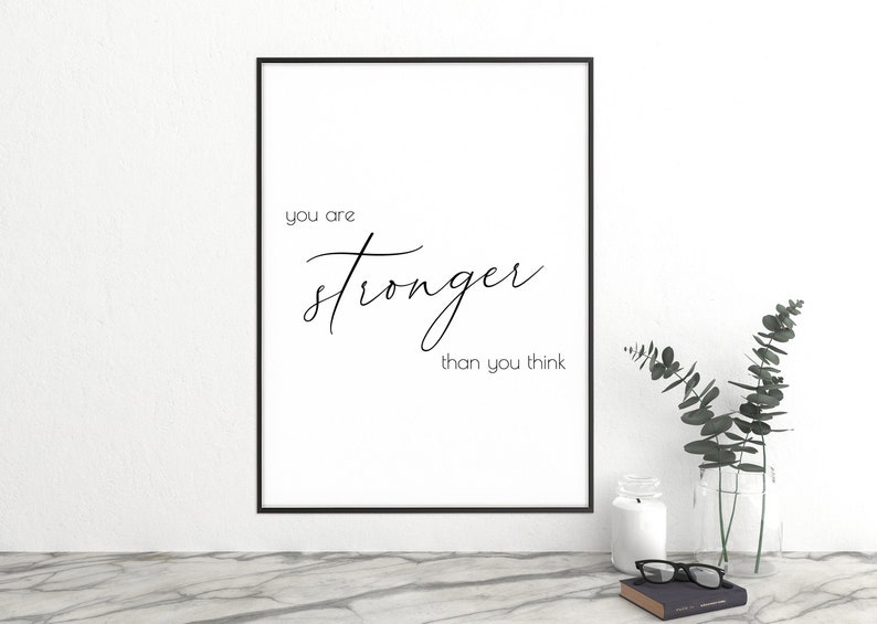 You Are Stronger Than You Think Printable Sign Gym Room Wall - Etsy