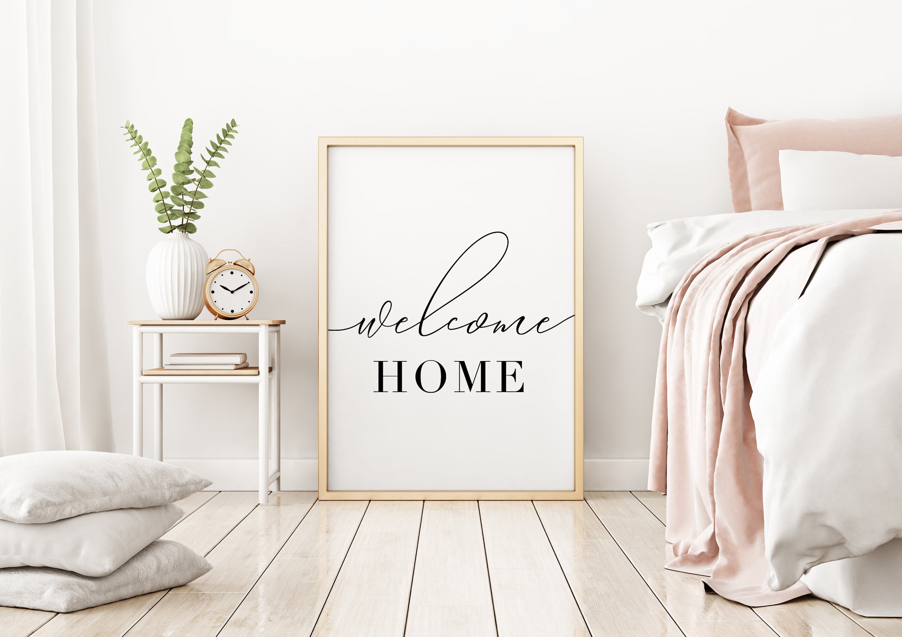 Welcome Home Printable Poster Entryway Wall Print Black and - Etsy