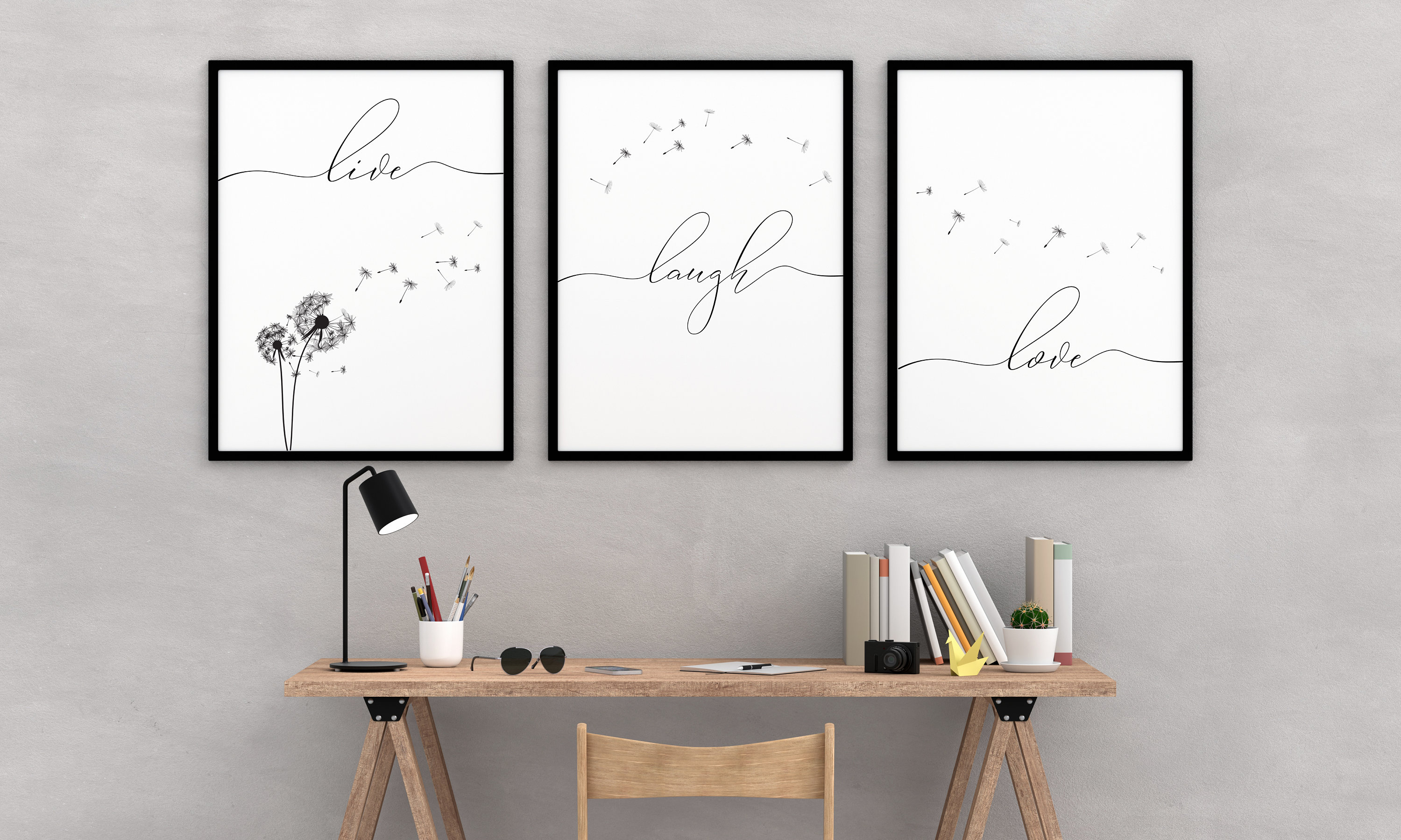 Live Laugh Love Printable Posters set of 3 Above Bed Wall - Etsy