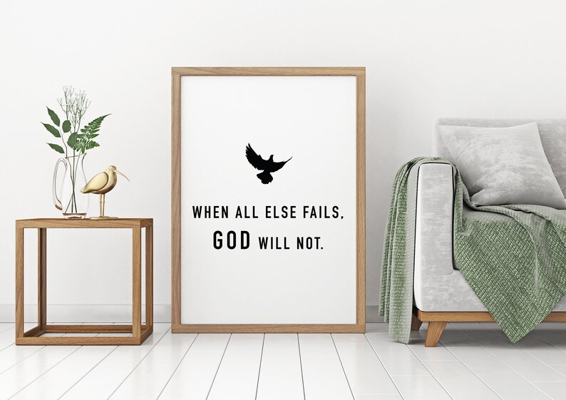 Motivational Quote Wall Art, Religious Quote, Quote From the Bible ...