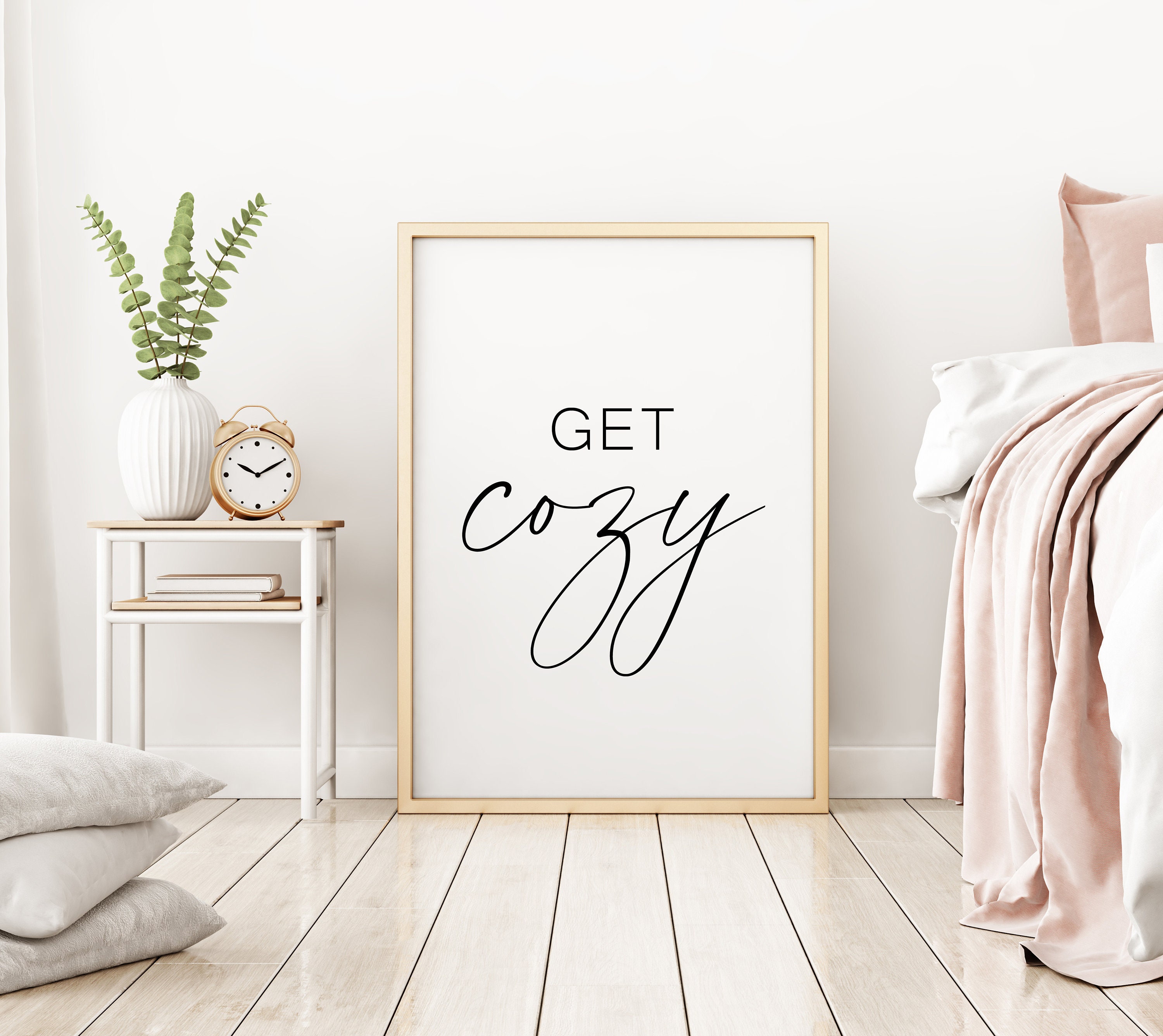Get Cozy Printable Sign, Guest Room Poster, Typographic Print Art ...