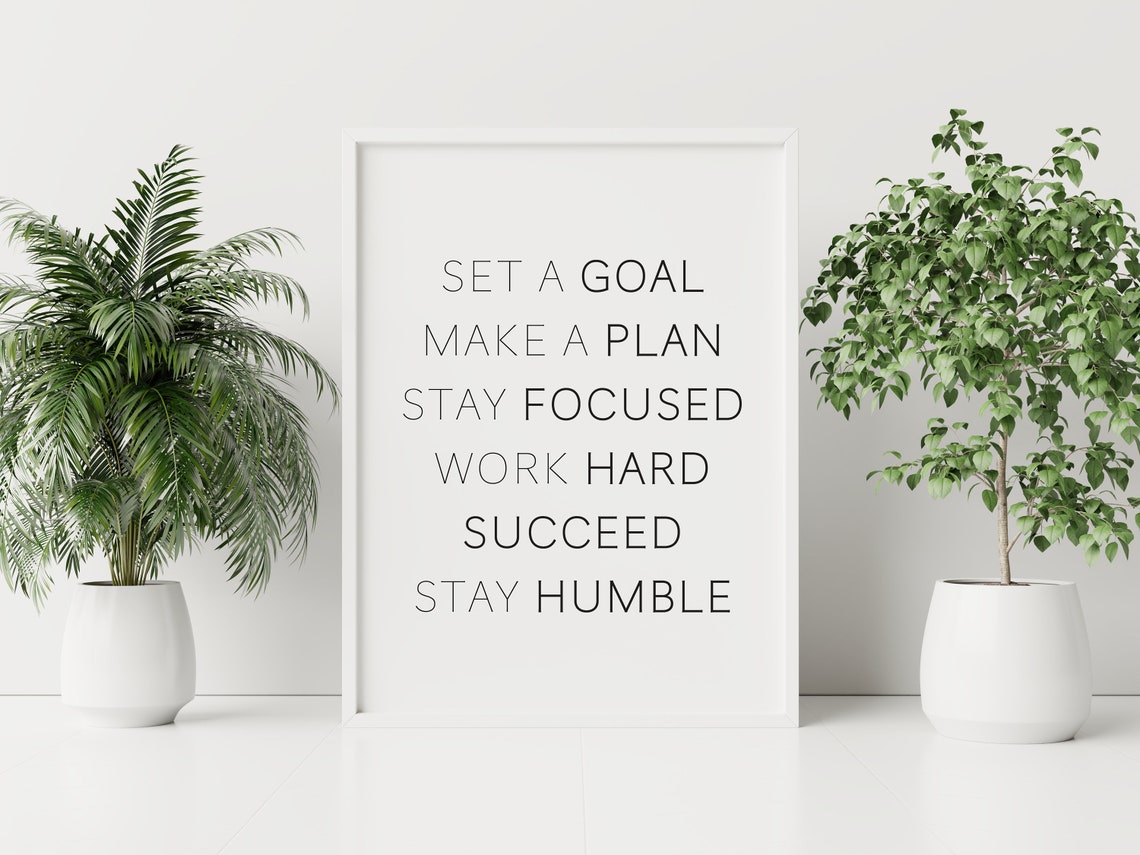 Work Hard Stay Humble Printable Sign Motivational Quote - Etsy