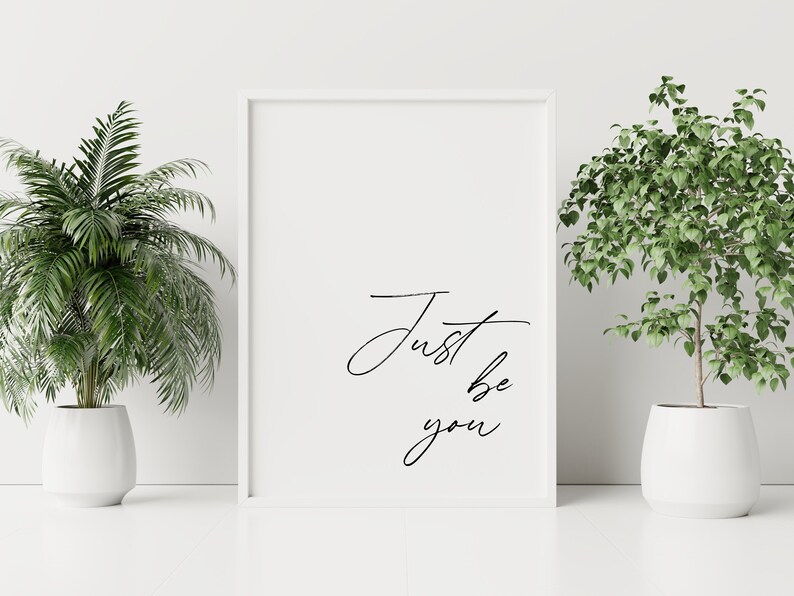 Just Be You Printable Poster Motivational Quote Black and - Etsy