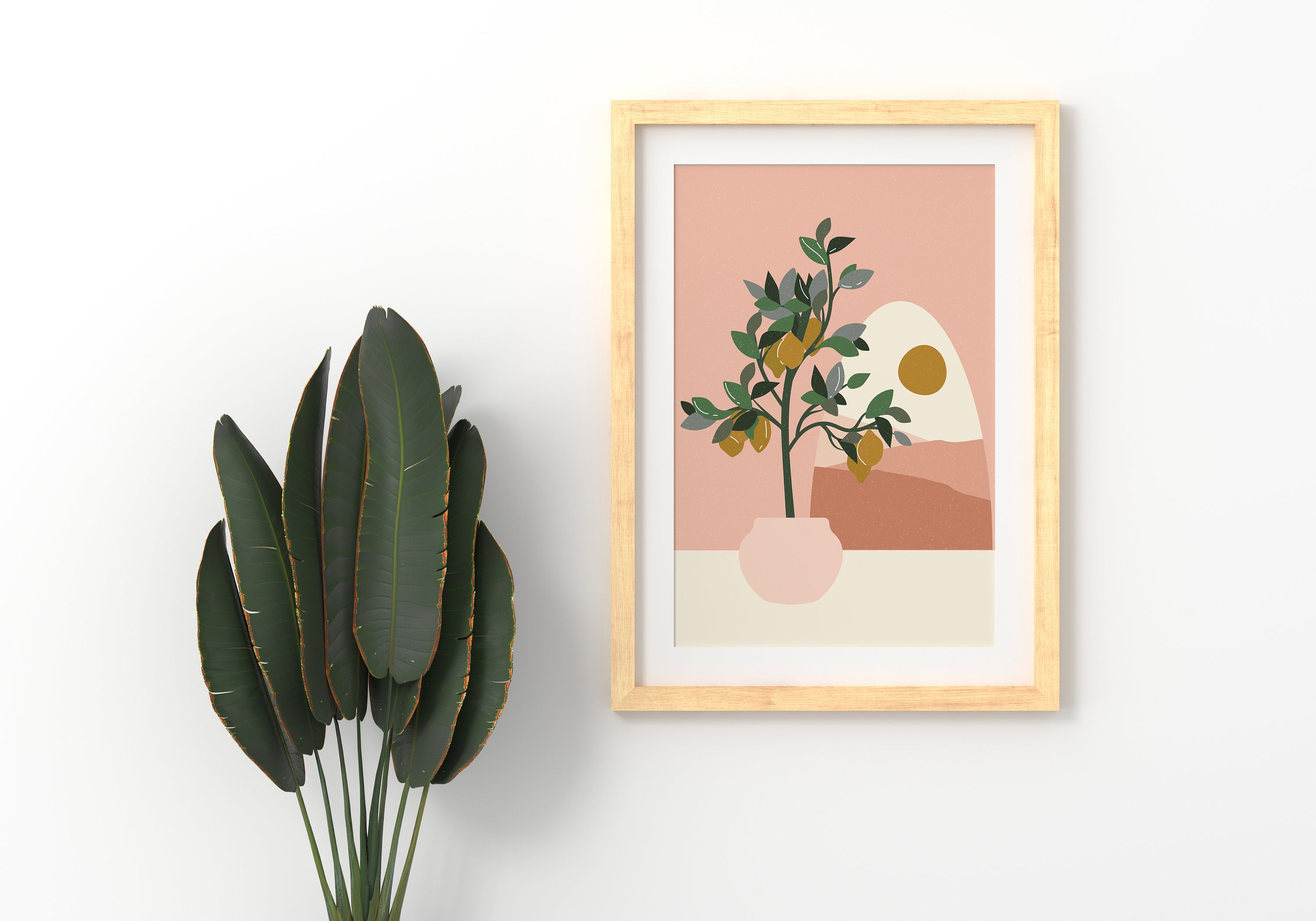 Lemon Tree Print Art Abstract Lemon Tree Wall Poster Lemon - Etsy Australia