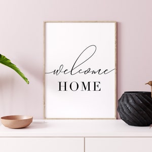 Welcome Home Printable Poster, Entryway Wall Print, Black and White ...