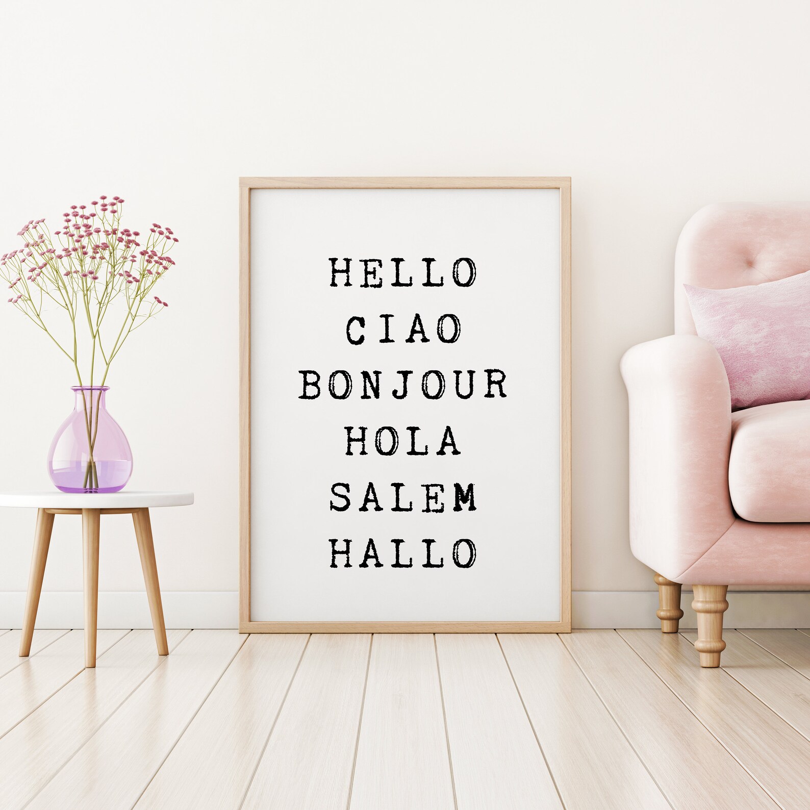 Hello in Different Languages Print Typographic Art Entryway - Etsy